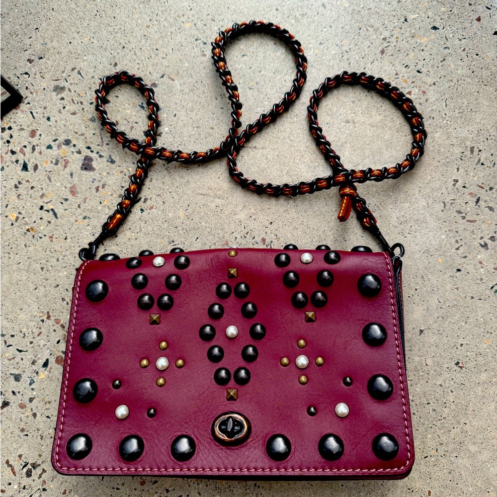 Coach Western Rivets Dinky Crossbody In Bordeaux Red … - Gem
